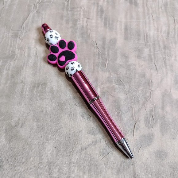 LexLooThor Suds N Stuff | Office | Handcrafted Pink Paw Print Ballpoint ...